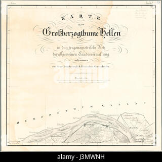 A historical map of the region of Hesse, Germany, by De Merian ...