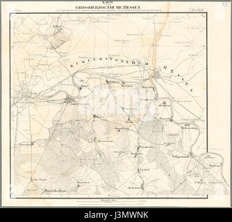 The map of the Grand Duchy of Hesse from 1832 to 1850 offers a ...