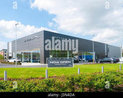 Jaguar dealer forecourt sign Stock Photo - Alamy