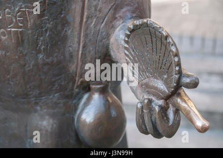 Statue of Holy Jacob with scallop in front of Church Saint Jacob, Road ...