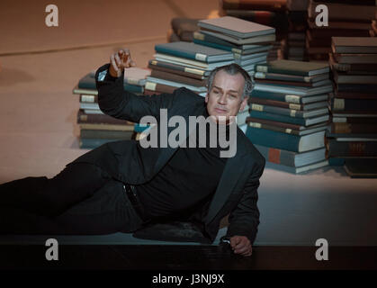 Stuttgart, Germany. 5th May, 2017. Georg Nigl (L) and Matthias Klink on ...