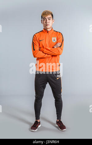 Portrait of Chinese soccer player Bai Jiajun of Shanghai Greenland ...