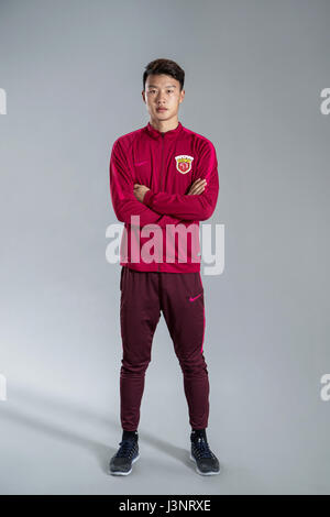 Portrait of Chinese soccer player Chen Anqi of Chongqing Dangdai Lifan ...