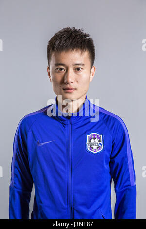 Portrait of Chinese soccer player Guo Tianyu of Shandong Luneng Taishan ...