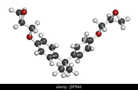Bisphenol A diglycidyl ether (BADGE, DGEBA) epoxy glue constituent ...