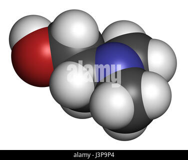 Dimethylethanolamine, dimethylaminoethanol, DMAE, DMEA molecule. It is ...