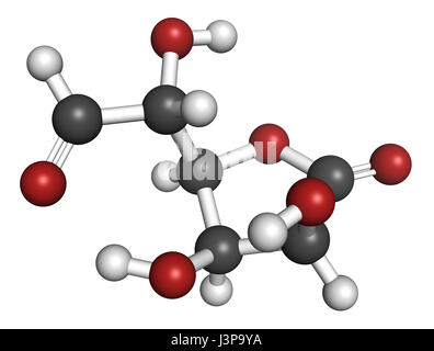 Glucuronolactone molecule. Used in food supplements and energy drinks ...