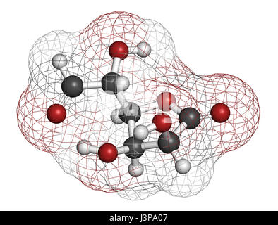 Glucuronolactone molecule. Used in food supplements and energy drinks ...