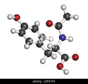 Tyrosine (l-tyrosine, Tyr, Y) amino acid molecule. Stylized skeletal ...