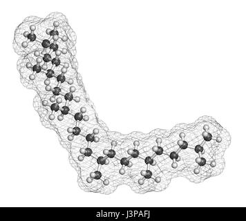 Squalane molecule. Saturated compound, derived from squalene. Used in ...