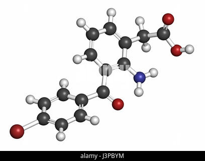 Bromfenac NSAID eye drop drug molecule. Skeletal formula Stock Photo ...