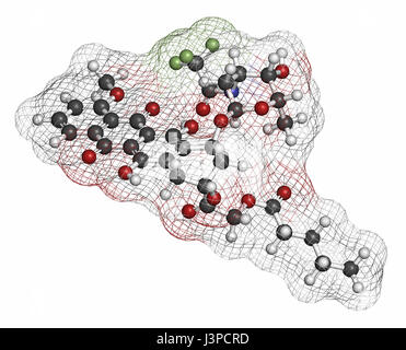 Valrubicin bladder cancer drug molecule. Skeletal formula Stock Photo ...