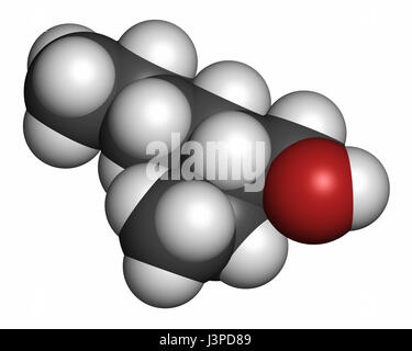 2-ethylhexanol (2-EH) molecule. Used as solvent fragrance comp ent ...