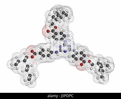 Ethylhexyl triazone sunscreen molecule (UV filter). Stylized skeletal ...