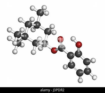 Homosalate sunscreen molecule (UV filter). Stylized skeletal formula ...