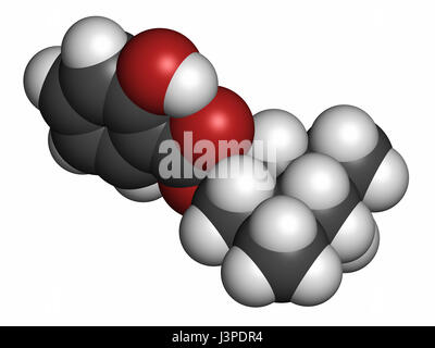 Homosalate sunscreen molecule (UV filter). Stylized skeletal formula ...