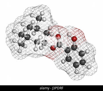 Homosalate sunscreen molecule (UV filter). Stylized skeletal formula ...