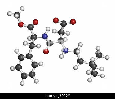 Neotame (E961) sugar substitute molecule. Stylized skeletal formula ...