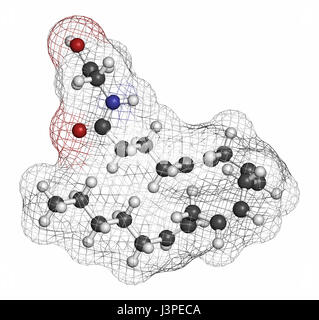 Anandamide endogenous cannabinoid neurotransmitter molecule. Stylized ...