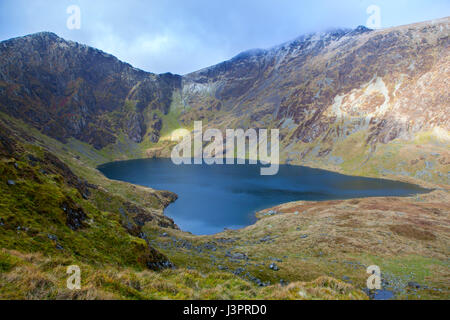 Llyn Cau Cadair Idris Glacial lake Snowdonia National Park Gwynedd Mid ...