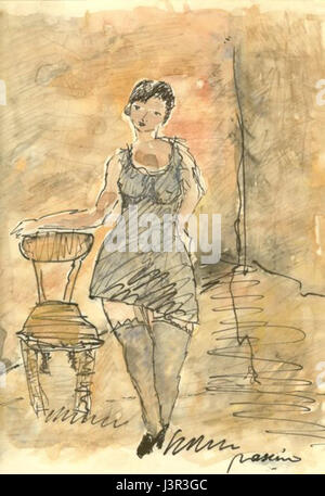 'Woman with Chair' is a painting by Jules Pascin, a renowned French ...