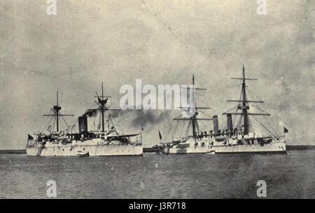 Japanese cruiser Naniwa and USS Boston Stock Photo - Alamy