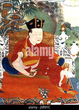 Tibetan Buddhism, Karma-Kagyu Lineage, monk walking in the courtyard ...