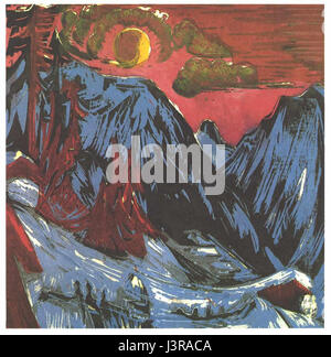 This artwork by Ernst Ludwig Kirchner depicts two railway bridges in ...