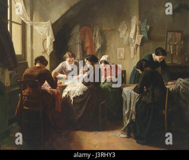 Jean Baptiste Jules Trayer Bretonische Schneiderinnen 1854 Stock Photo ...