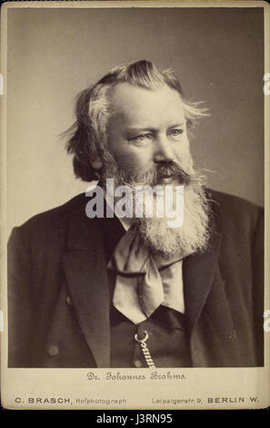 Johannes Brahms - portrait of the German composer at the piano, 1899 ...