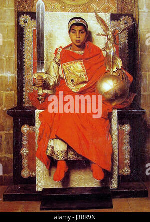 This historical painting depicts Roman Emperor Aulus Vitellius with his ...