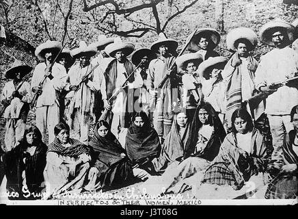 Photograph of Mexican insurrectos (revolutionaries) and their women ...