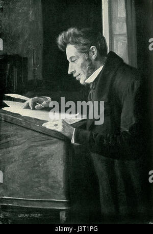 This portrait of Søren Kierkegaard, the Danish philosopher, captures ...