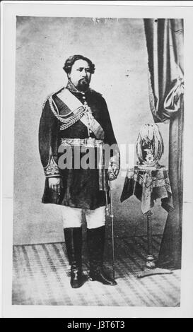 King Kamehameha V, a monarch of Hawaii, is depicted seated in a formal ...