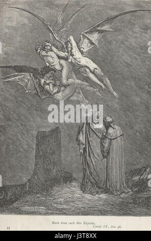 'Inferno Canto 9 verse 46' is a painting that illustrates a passage ...