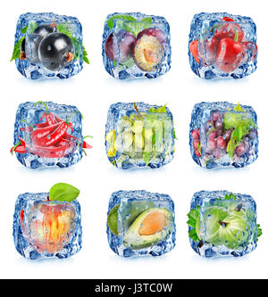 Set of fruits isolated on white background. Healthy food. Wide photo ...