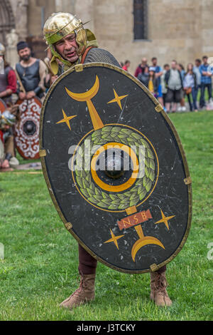 ALBA IULIA, ROMANIA - APRIL 29, 2017: Priest Roman praying in ancient ...