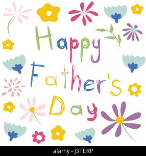 Happy Father's day kids doodle vector. We love you Dad Father's day ...