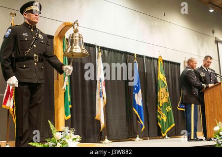 Colonel Christopher Burns (middle), commander of the 42nd Military ...