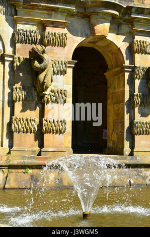 The Cascade at Chatsworth House in Derbyshire, England, is an iconic ...