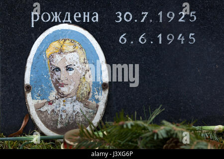 Photograph of Soviet civilian Vera Stepanova on the ground of the ...