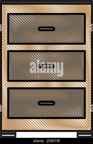 File cabinet drawer clipart, vintage illustration vector Stock Vector ...