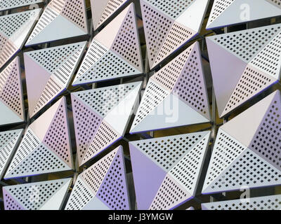 metal geometric triangular cladding on a generic modern building Stock ...