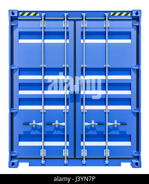Blue shipping container Stock Photo - Alamy