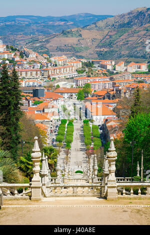 View down main staircase in a new-built neo-classical villa in the ...