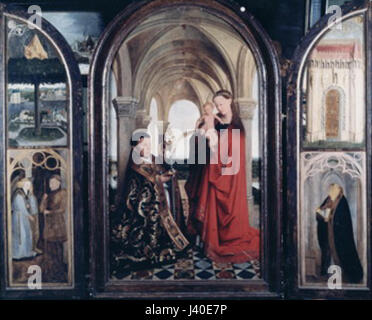 Detail of Jan van Eyck's 'The Virgin of Chancellor Rolin', a 15th ...