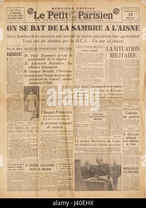 A front page from *Petit Parisien*, a French daily newspaper, dated ...