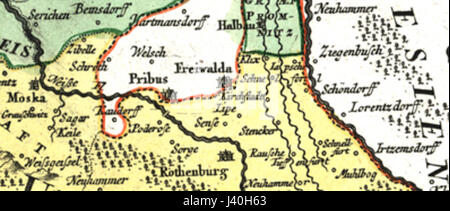 Lausitz map 18thC Stock Photo - Alamy