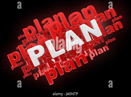 Word plan. Image with clipping path Stock Photo - Alamy