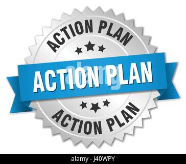 action plan round isolated silver badge Stock Vector Image & Art - Alamy